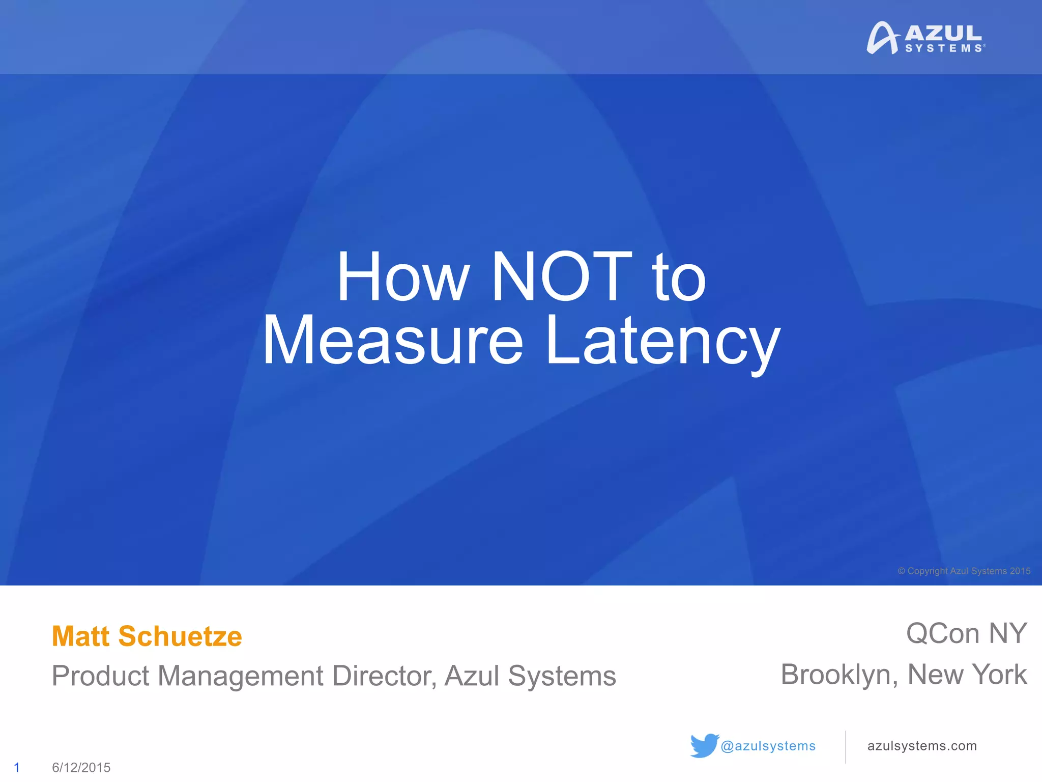 How NOT to Measure Latency | PPT