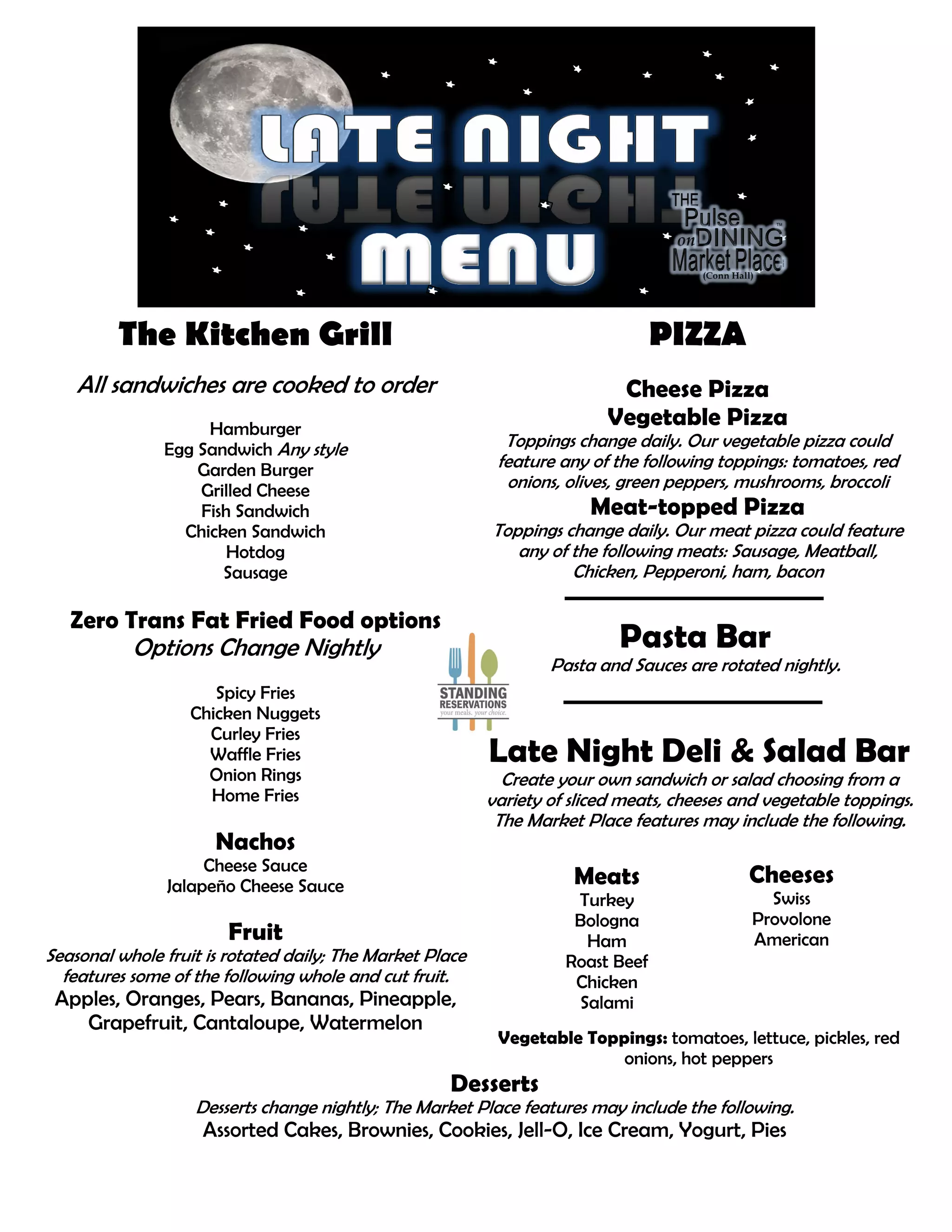 Late night menu pos | PDF