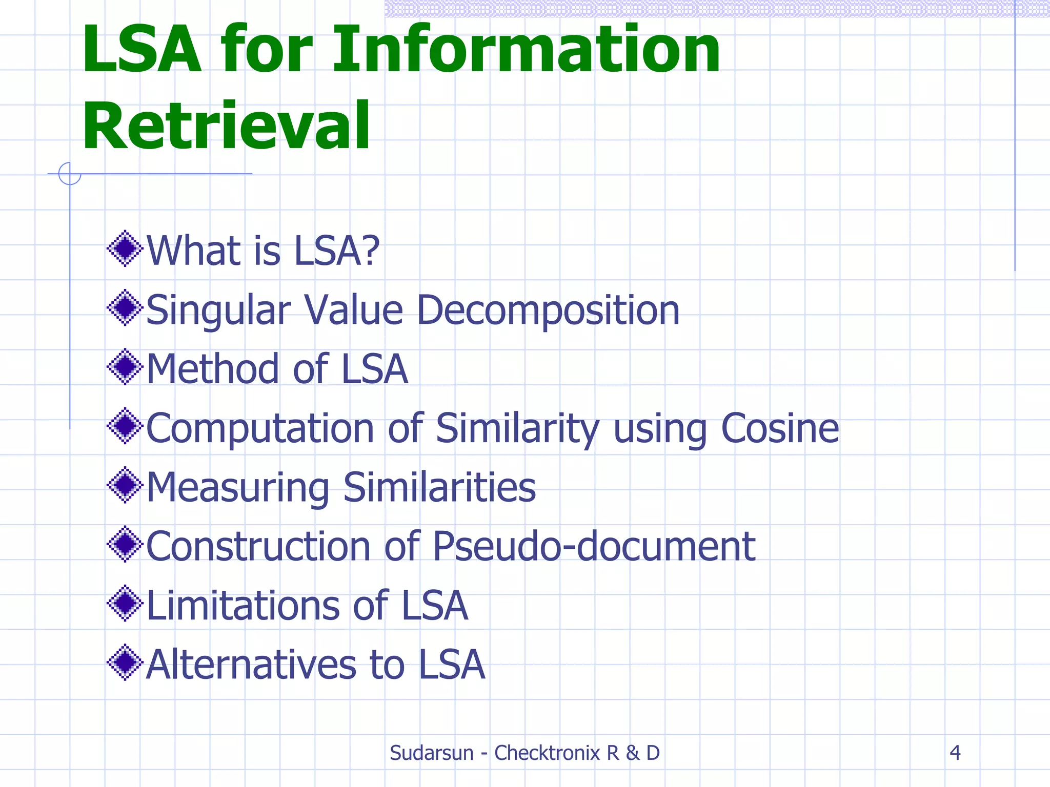 Latent Semantic Indexing For Information Retrieval | PPT