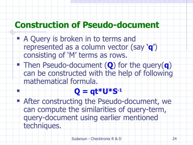 Latent Semantic Indexing For Information Retrieval Ppt