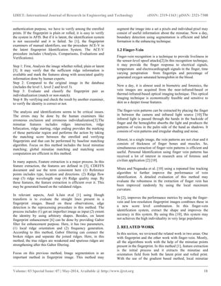 Latent fingerprint and vein matching using ridge feature identification | PDF