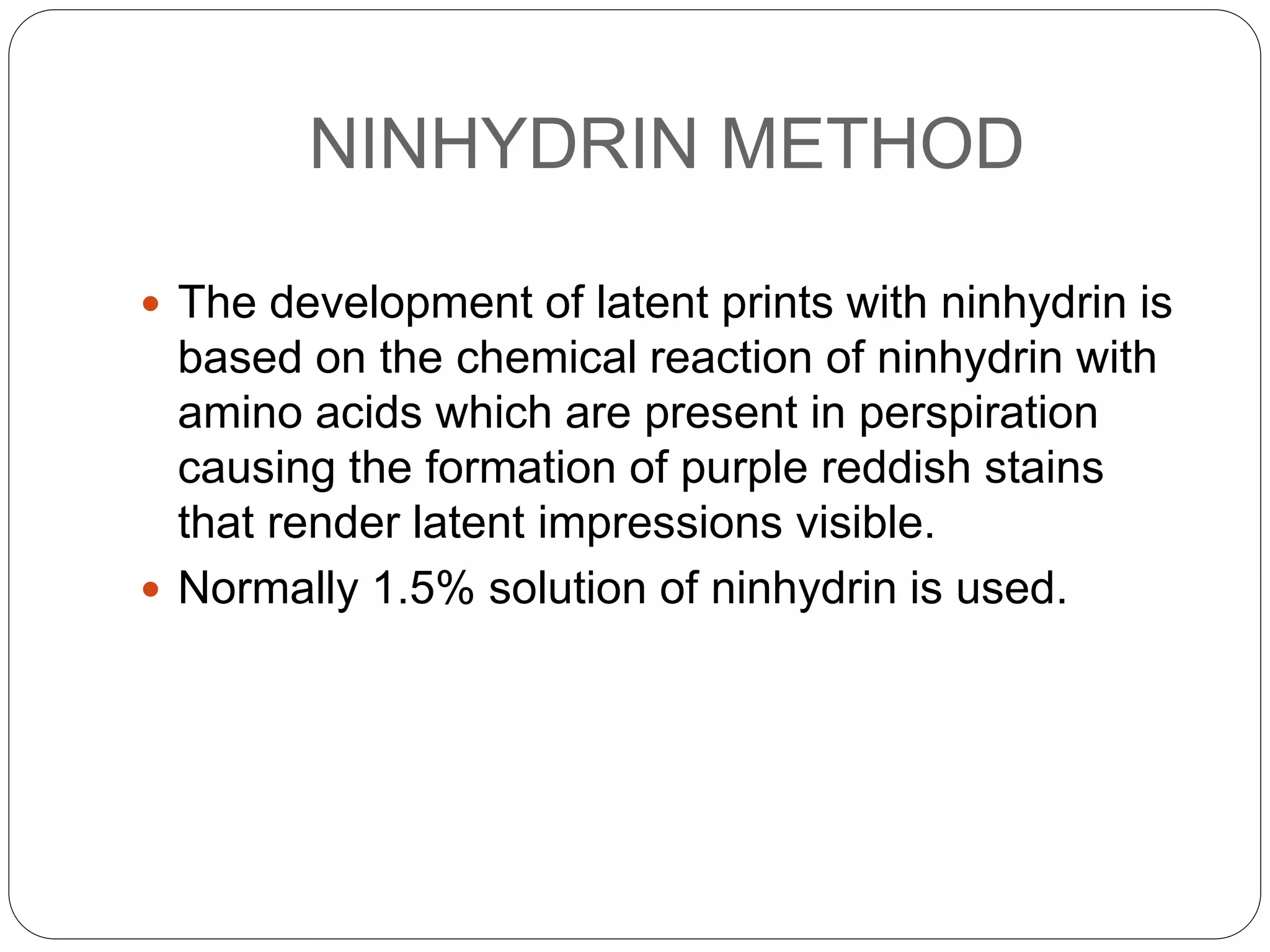 Latent fingerprint development | PPT