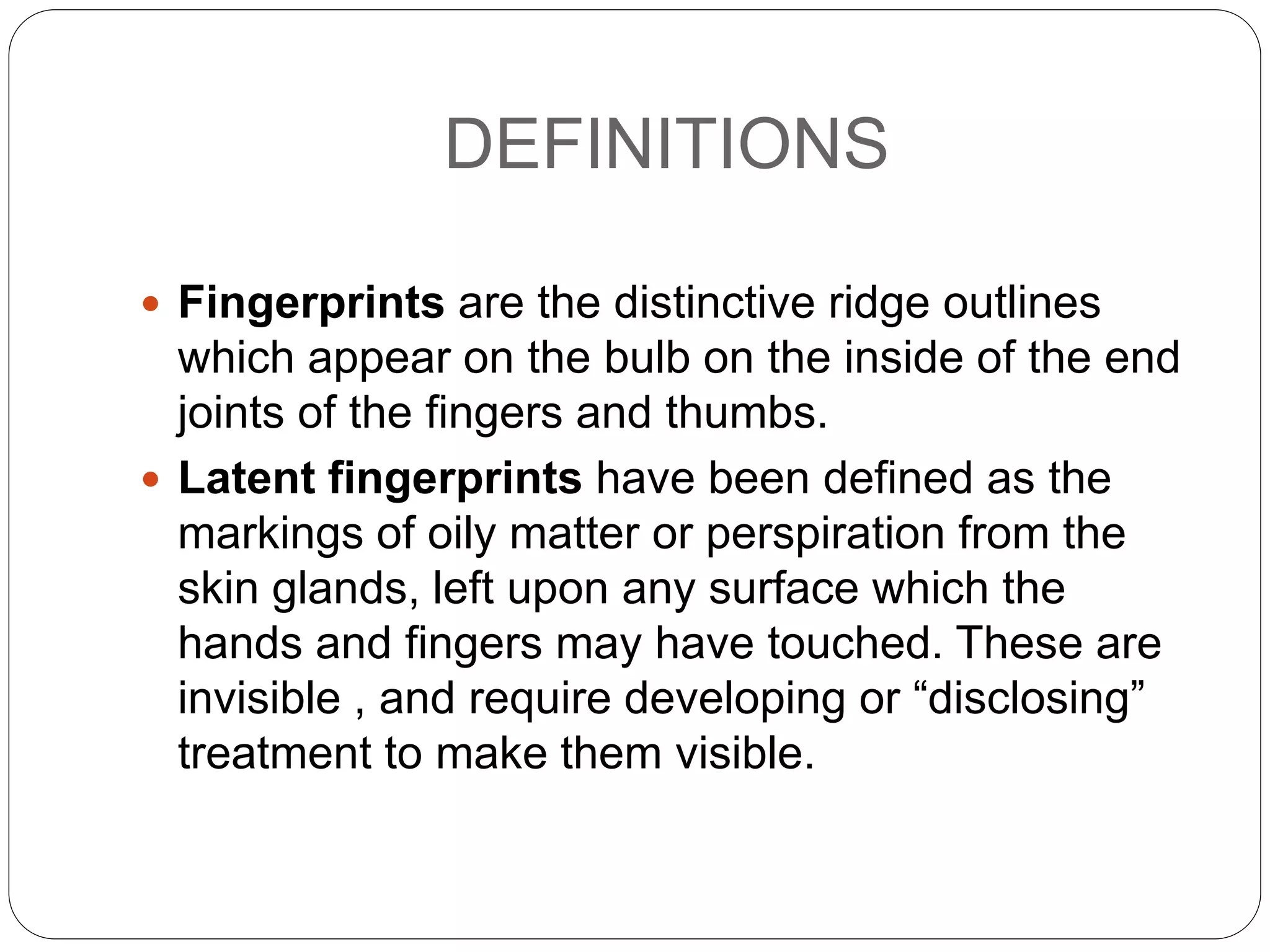 Latent fingerprint development | PPT