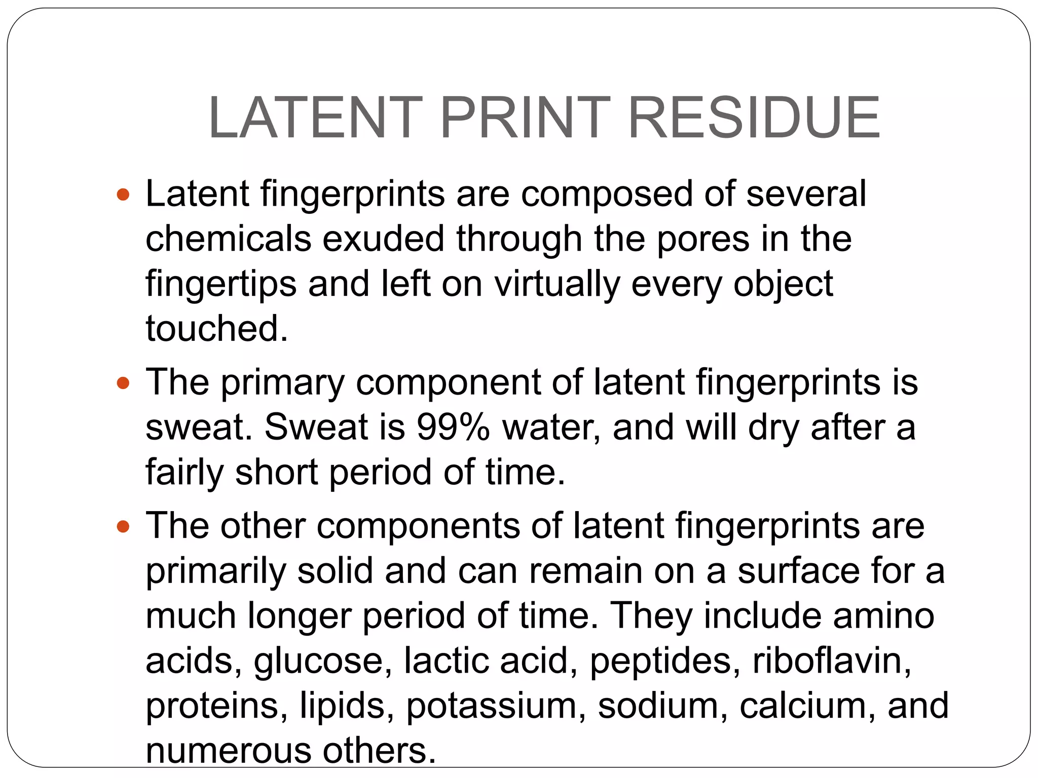 Latent fingerprint development | PPT