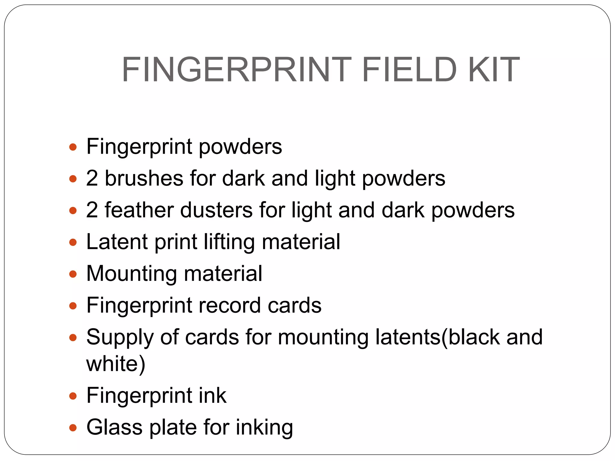 Latent fingerprint development | PPT
