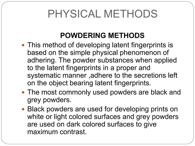 Latent fingerprint development | PPT | Makeup and Accessories | Beauty