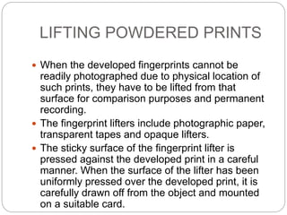 Latent fingerprint development | PPT