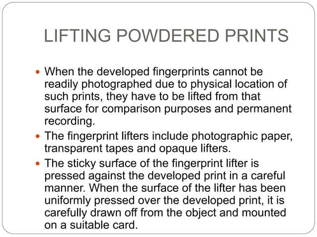 Latent fingerprint development | PPT | Makeup and Accessories | Beauty