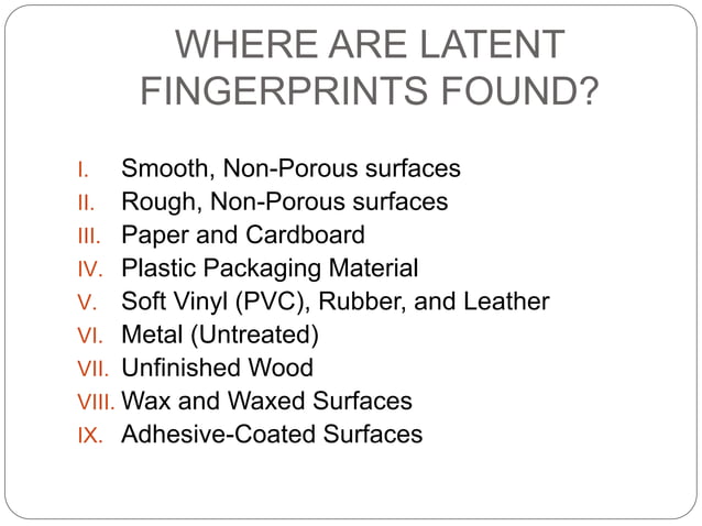 Latent fingerprint development | PPT | Makeup and Accessories | Beauty