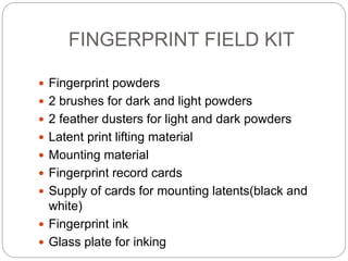 Latent fingerprint development | PPT