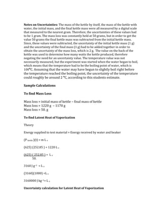Latent heat practical | DOCX