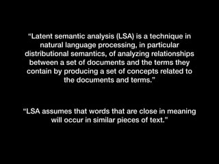 Latent semantic analysis | PDF | Science
