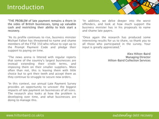 Hilton-Baird Collection Services' Late Payment Survey January 2013 ...