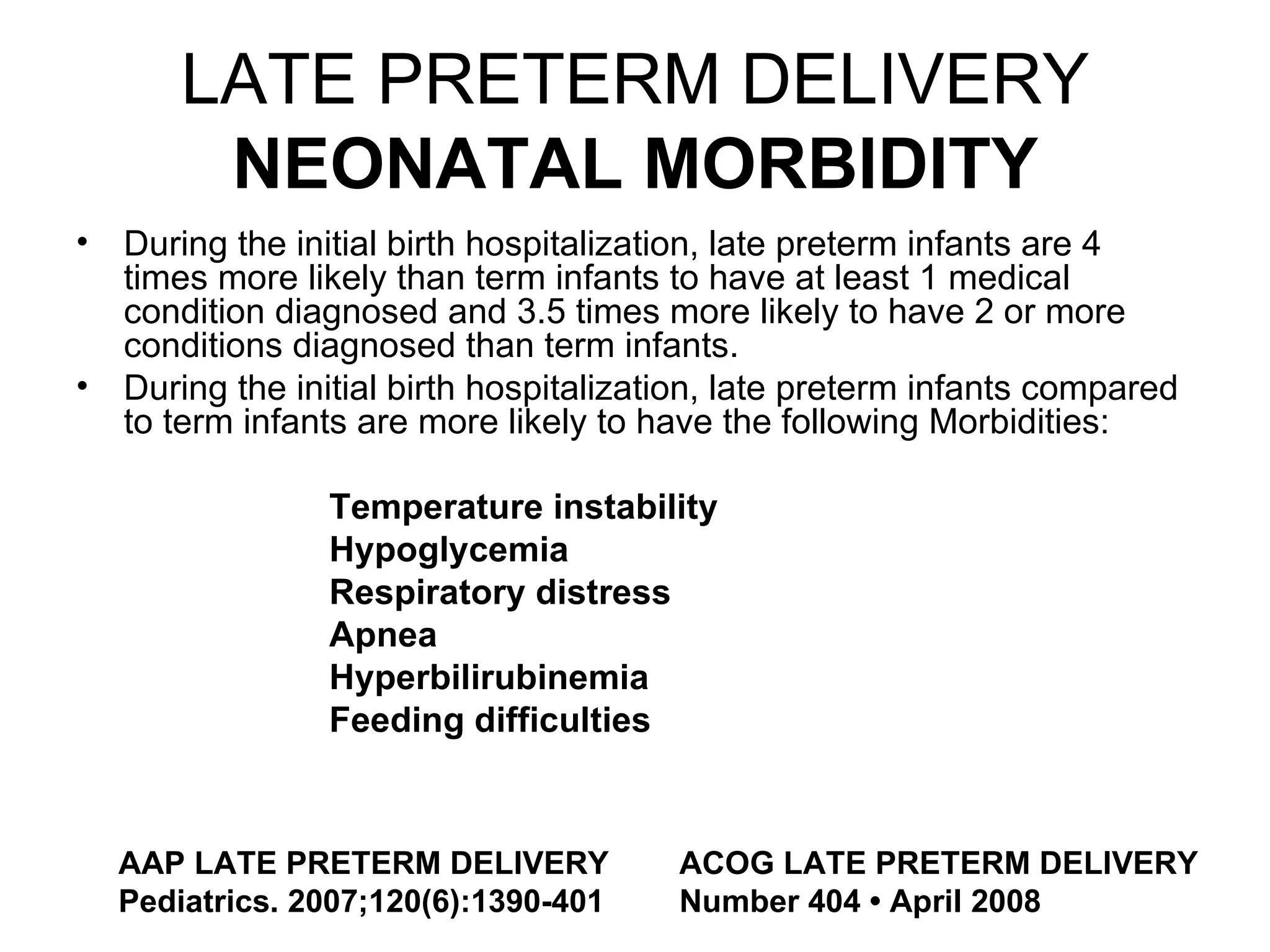Late preterm delivery | PPT