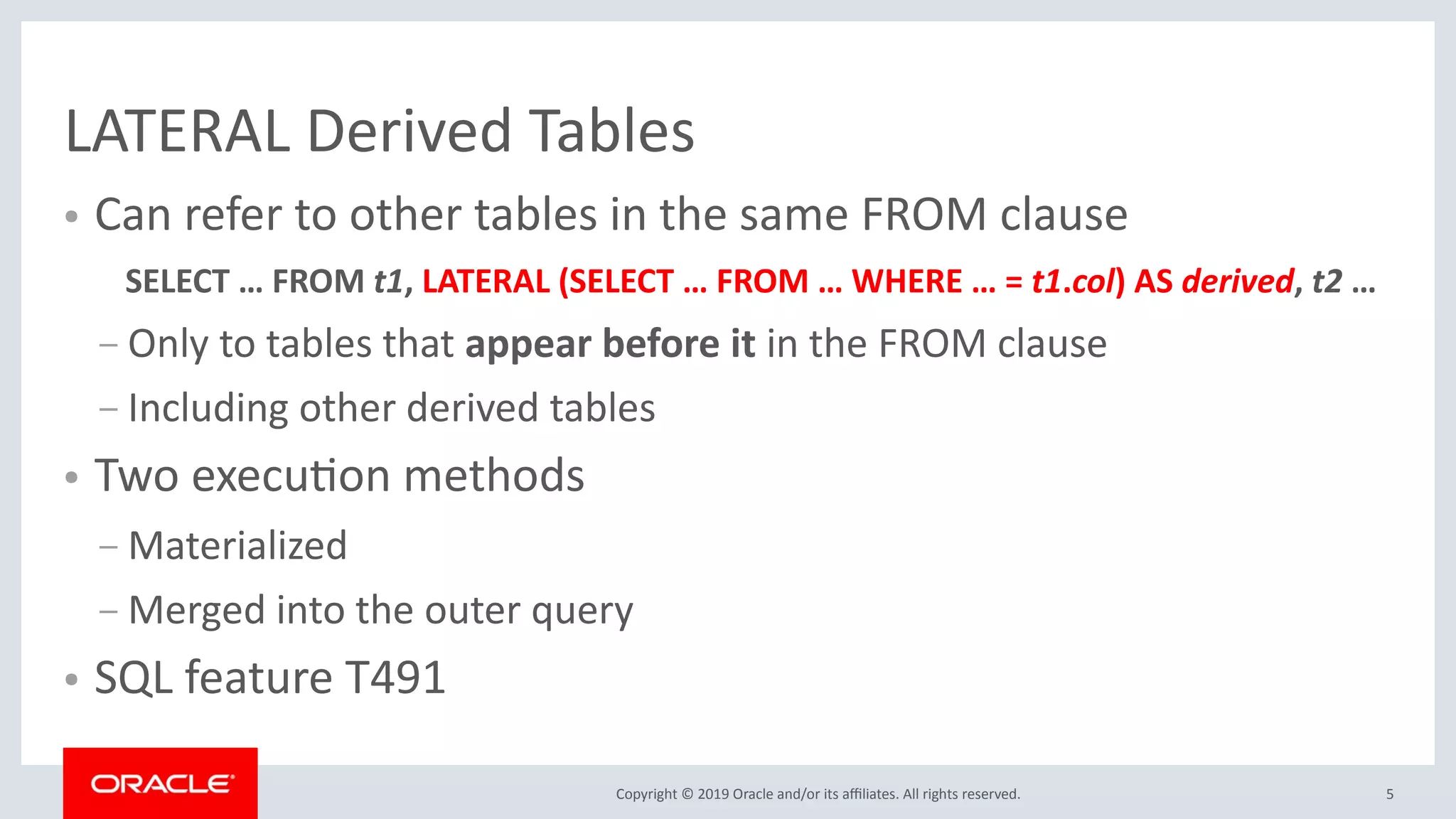 LATERAL Derived Tables in MySQL 8.0 | PPT