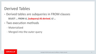 LATERAL Derived Tables in MySQL 8.0 | PPT