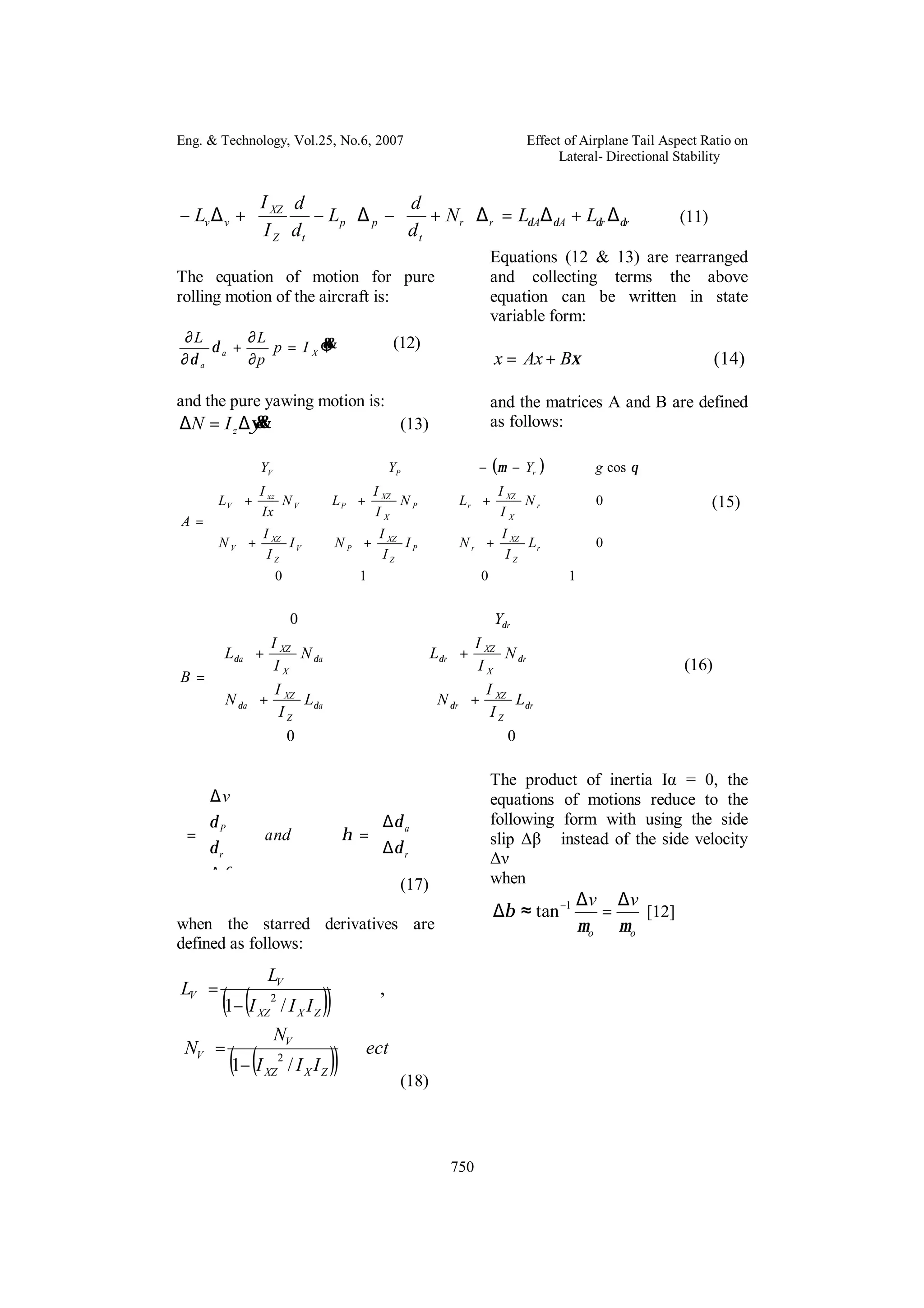 Lateral directional stability effect horiz tail | PDF
