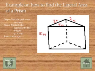 Lateral Areas, Surface Areas, And Volumes | PPSX