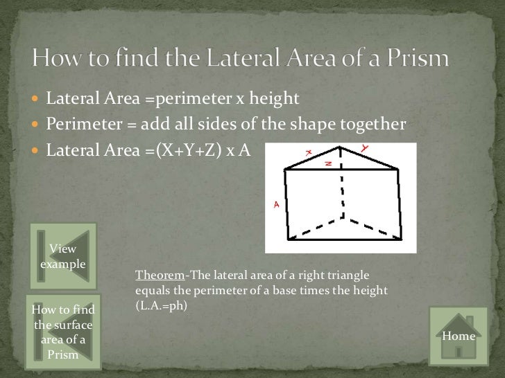 Lateral Areas, Surface Areas, And Volumes