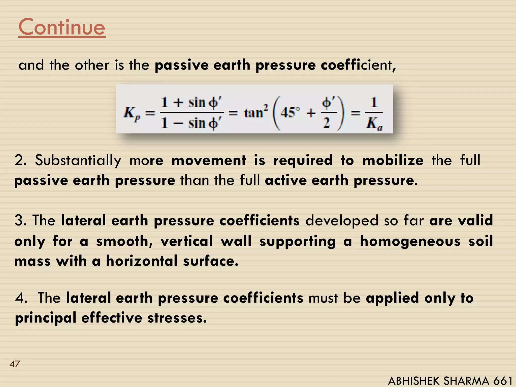 Lateral earth pressure theories by abhishek sharma | PDF | Geology | Science