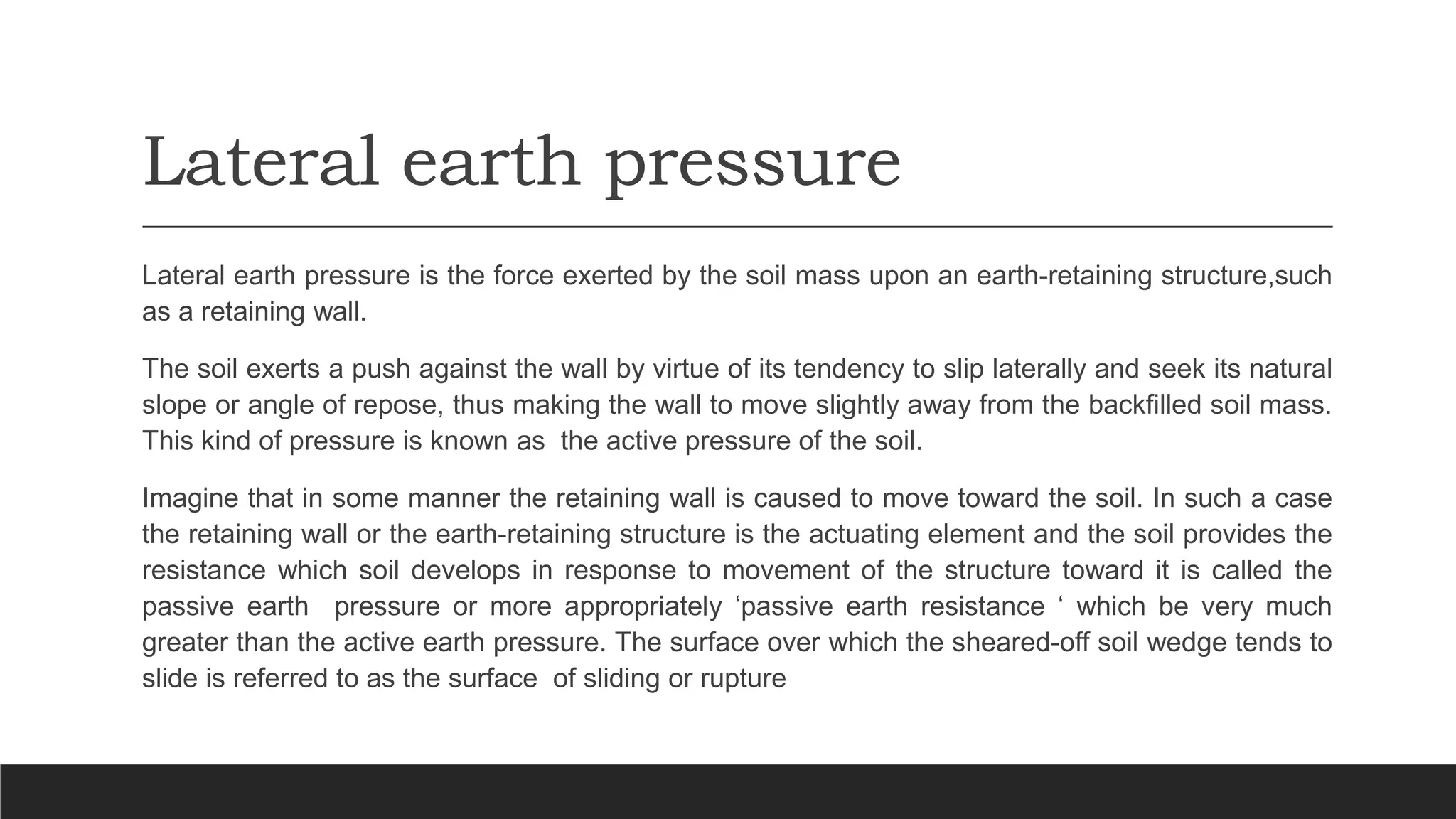 Lateral earth pressure Theories Design of retaining.pptx