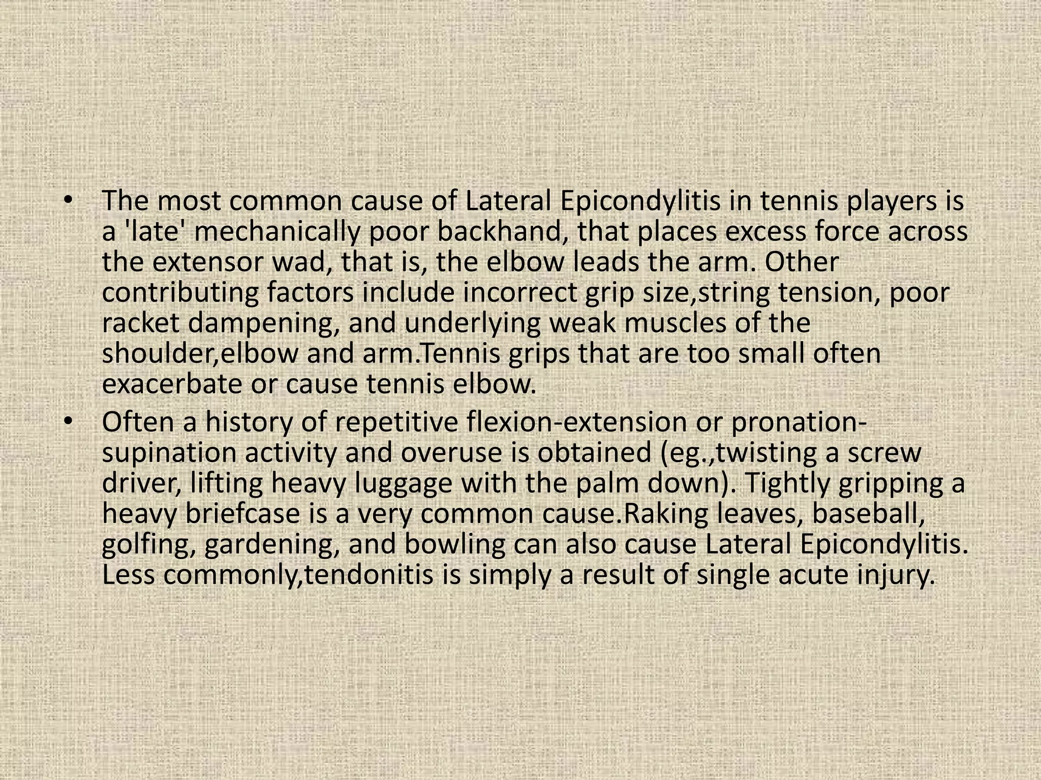 Lateral epicondylitis | PPTX