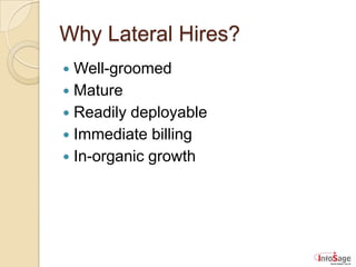 Lateral Hiring & Retention @ NHRD, Hyderabad | PPTX