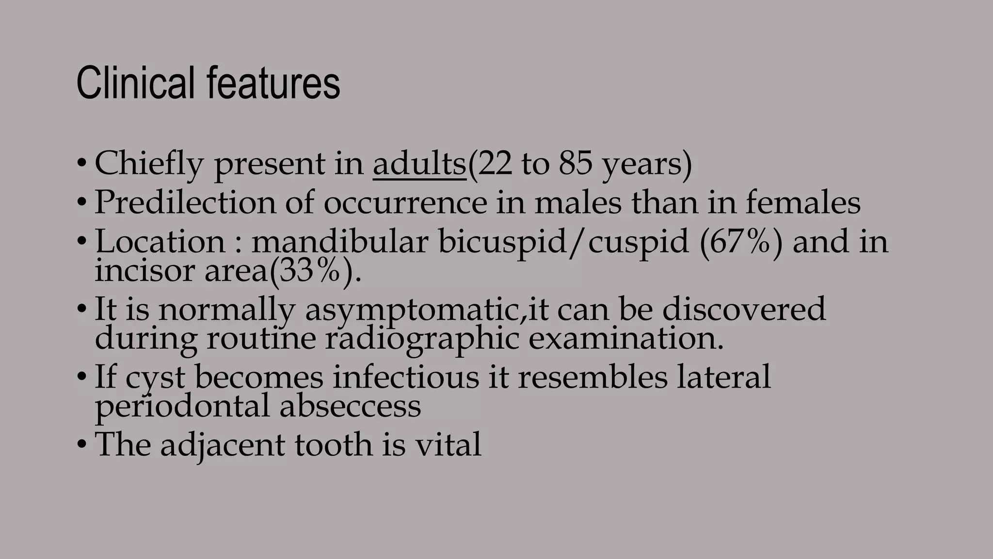 Lateral periodontal cyst | PPTX