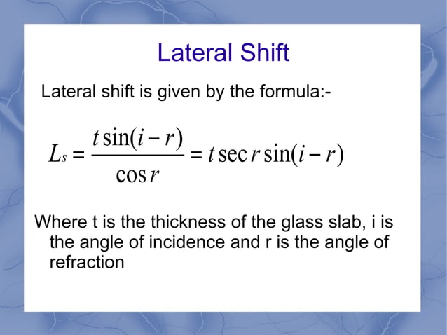 Lateral shift | PPT | Physics | Science
