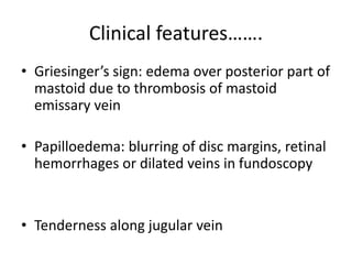 Lateral sinus thrombophlebitis | PPTX
