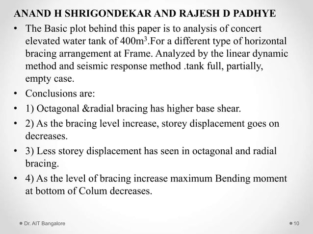 LATERAL STABILITY IMPROVEMENT FOR ELEVATED STEEL WATER STORAGE ...