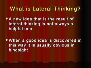Lateral thinking | PPT