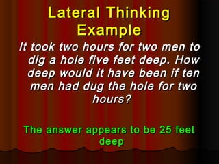 Lateral thinking | PPT