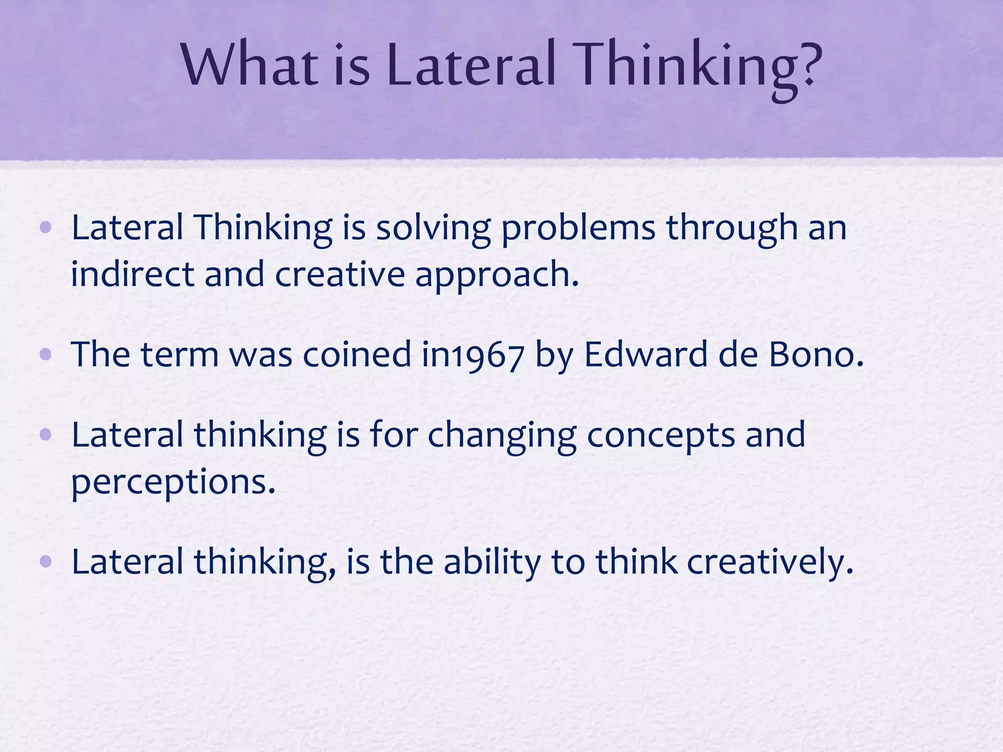 Lateral thinking | PPTX
