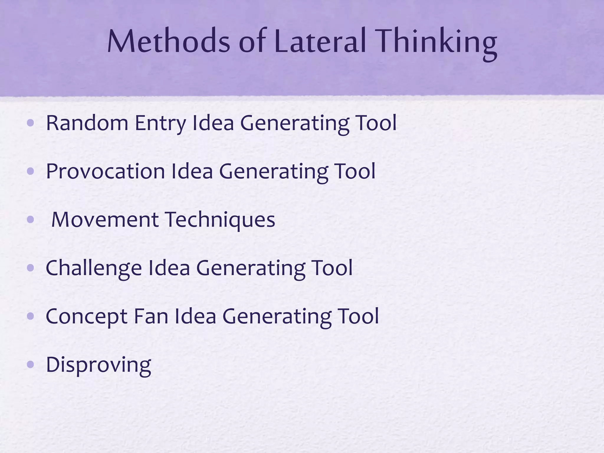 Lateral thinking | PPTX