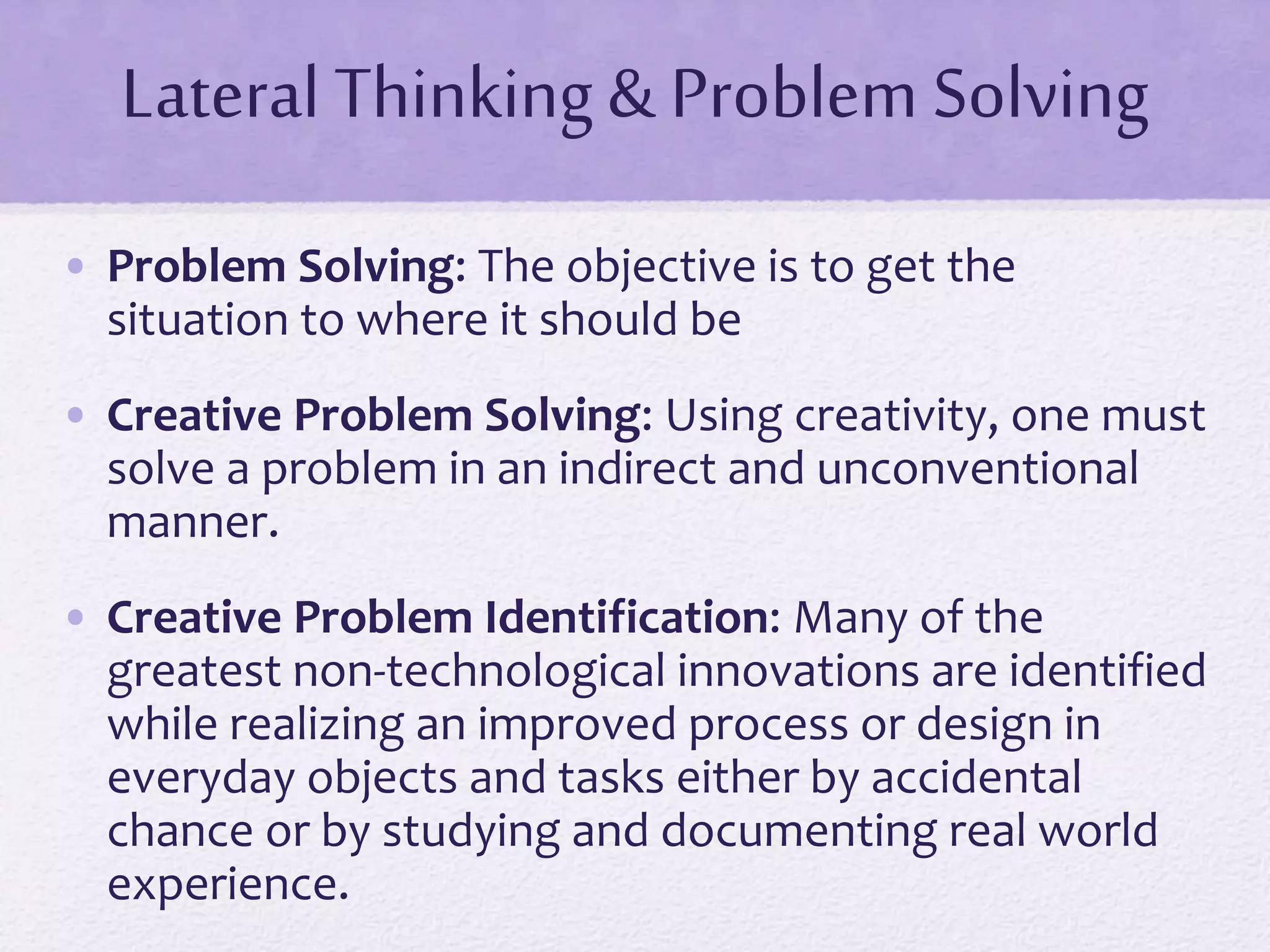 Lateral thinking | PPTX