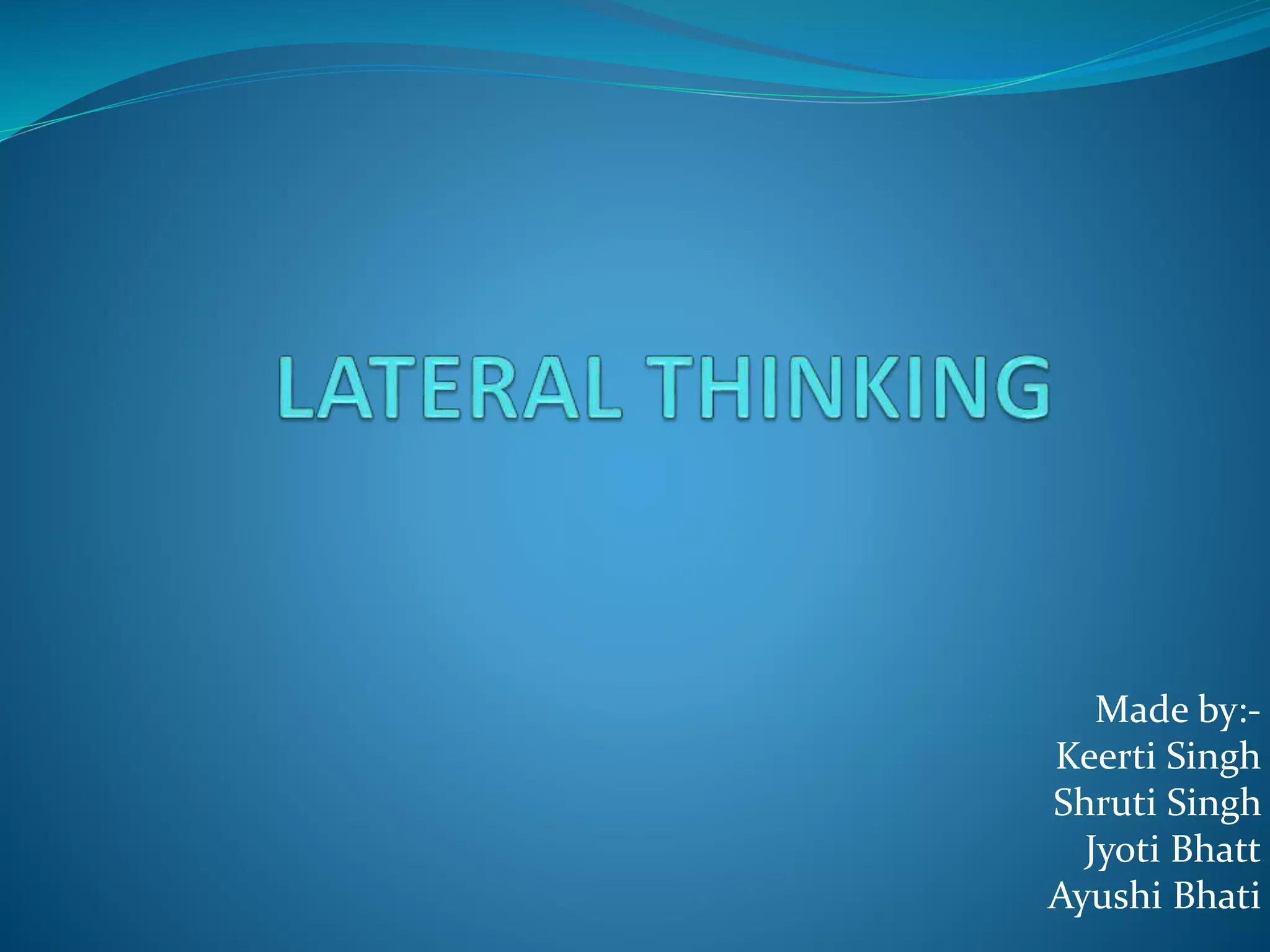 Lateral thinking | PPT