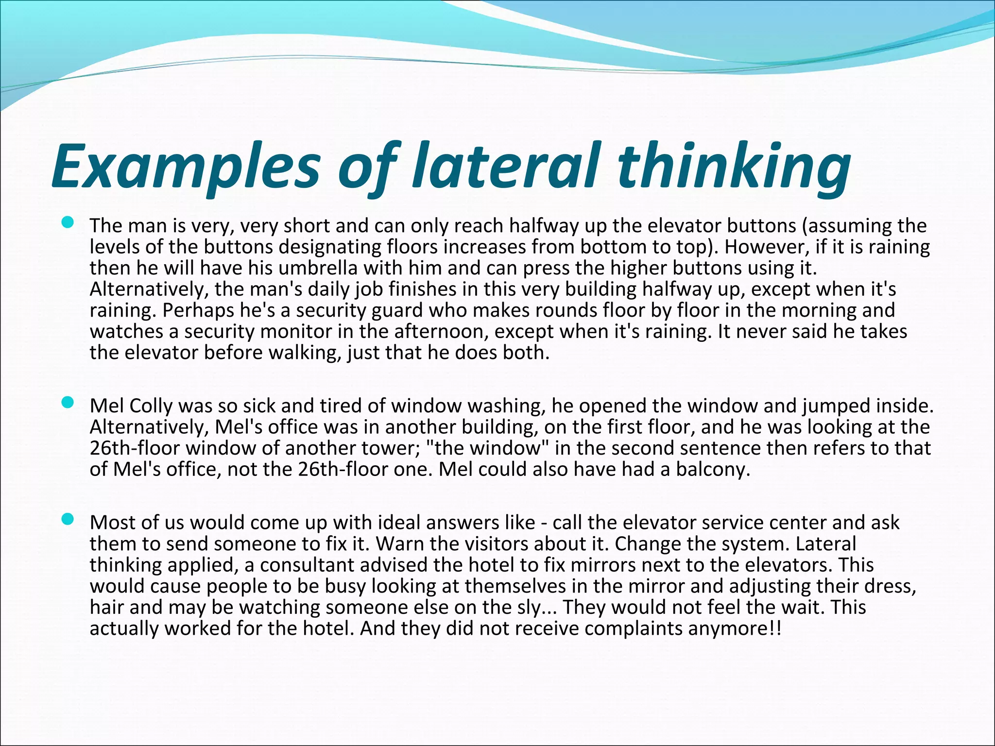 Lateral thinking | PPT