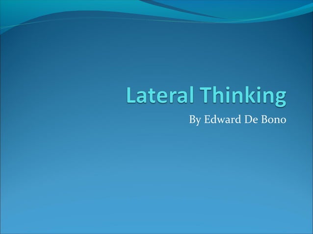 Lateral thinking | PPT