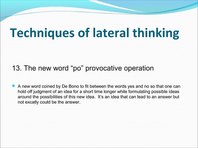 Lateral thinking | PPT