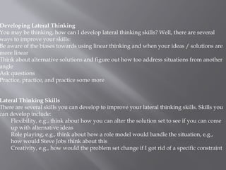 Lateral Thinking in - Managerial Skills | PPTX