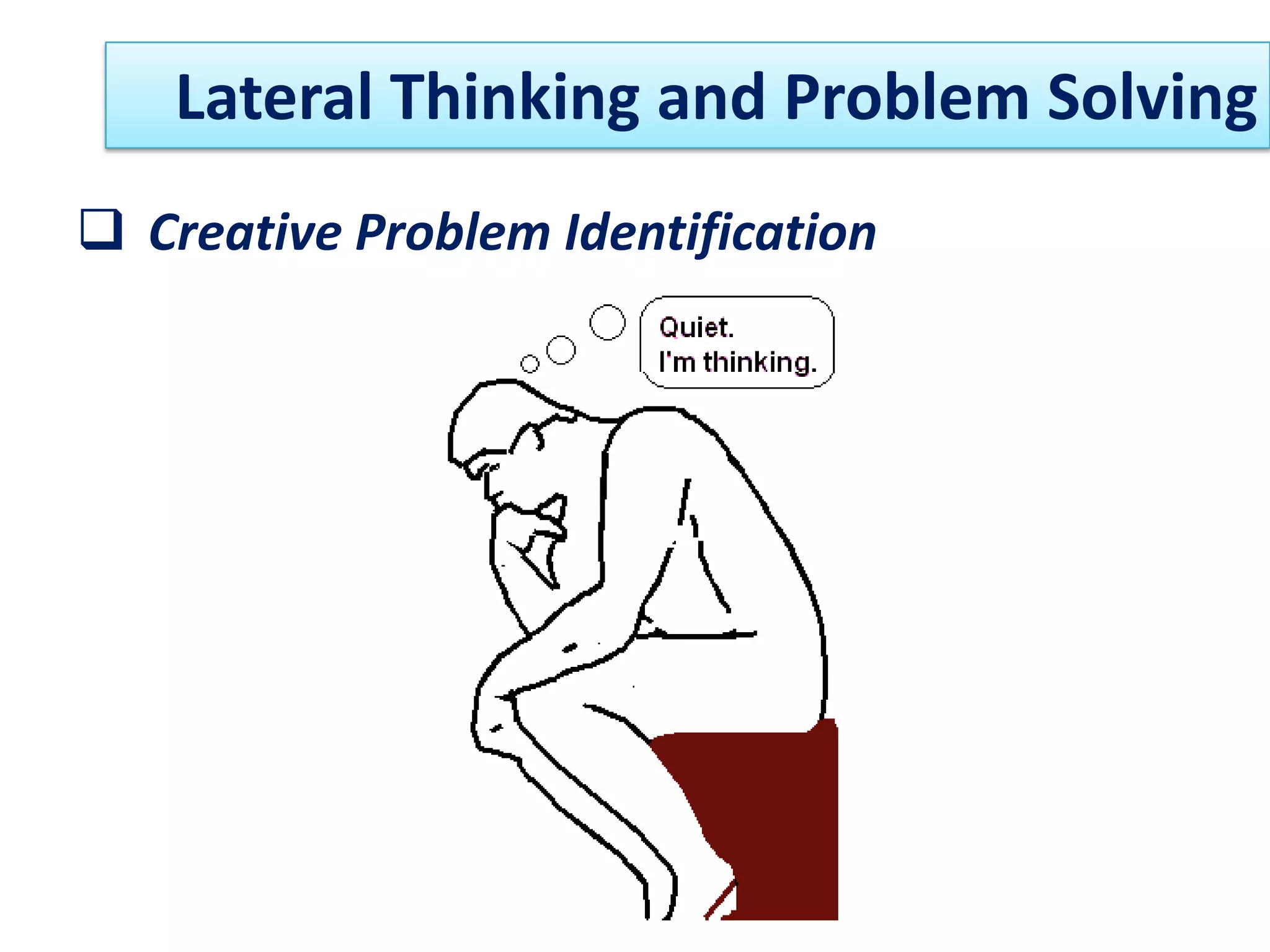 Lateral Thinking - Definition and Puzzles | PPTX