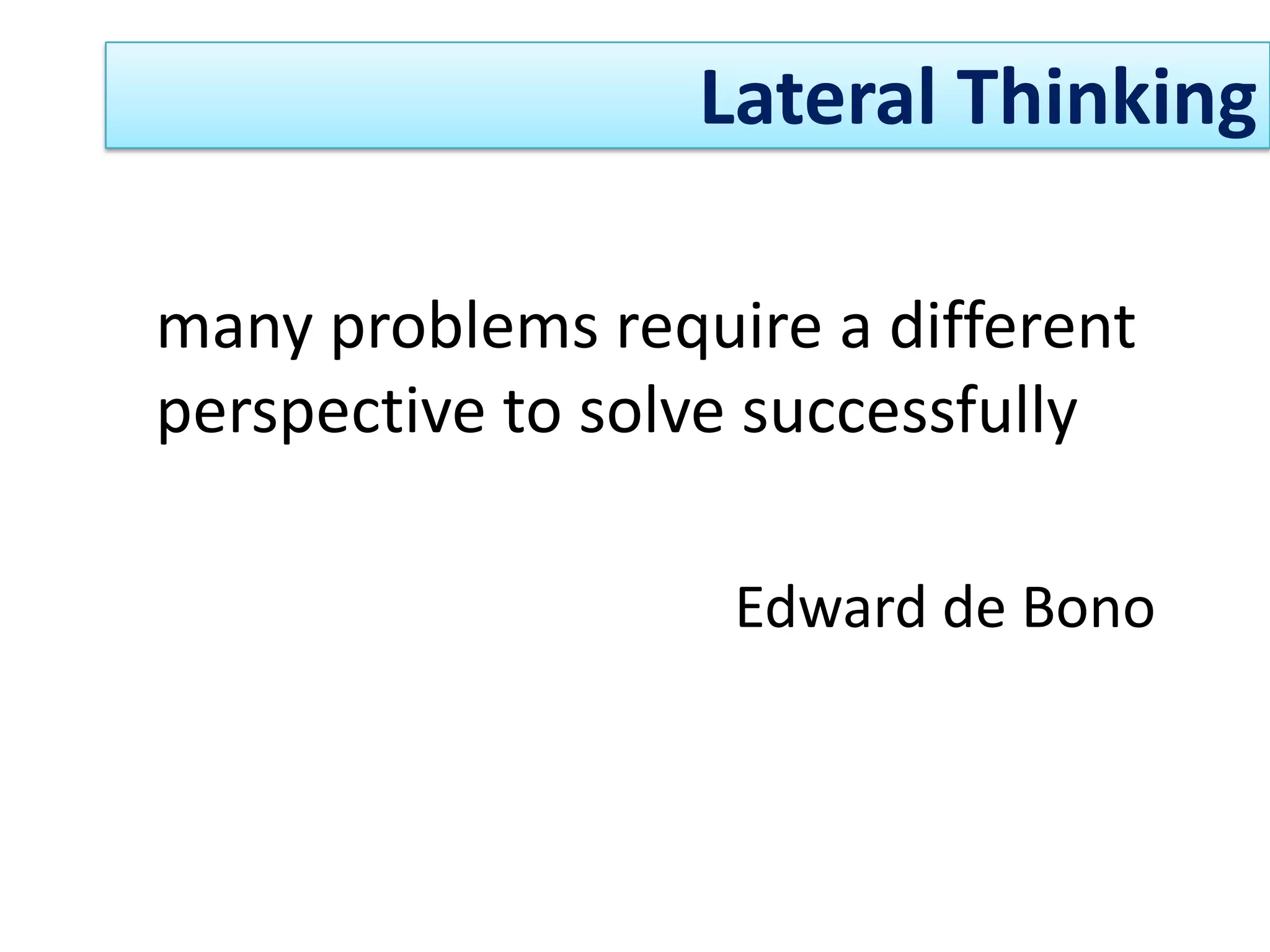 Lateral Thinking - Definition and Puzzles | PPTX