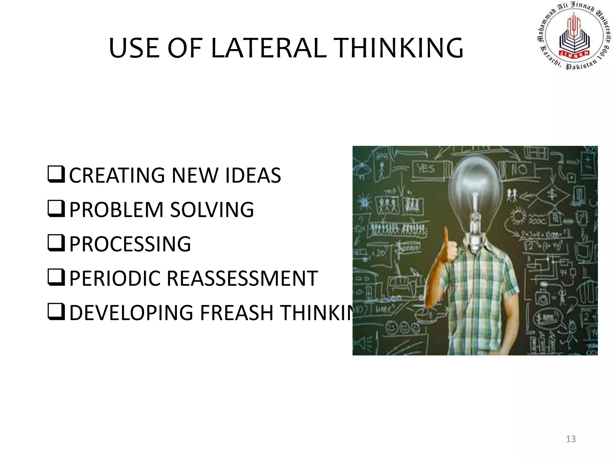 Lateral thinking by edward de bono | PPTX