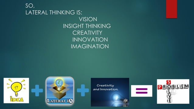 Lateral thinking by edward de bono | PPT