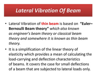 Lateral or transverse vibration of thin beam | PDF