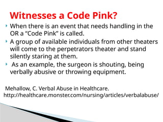 LATERAL VIOLENCE IN PERIOPERATIVE NURSING | PPT