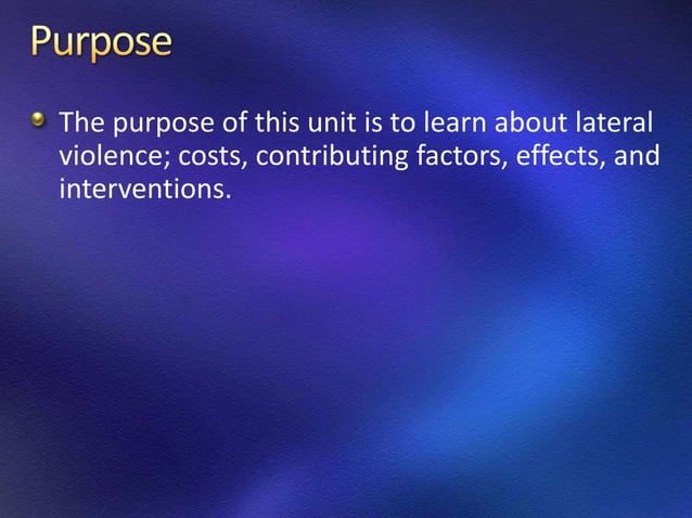 Lateral violence in nursing | PPTX