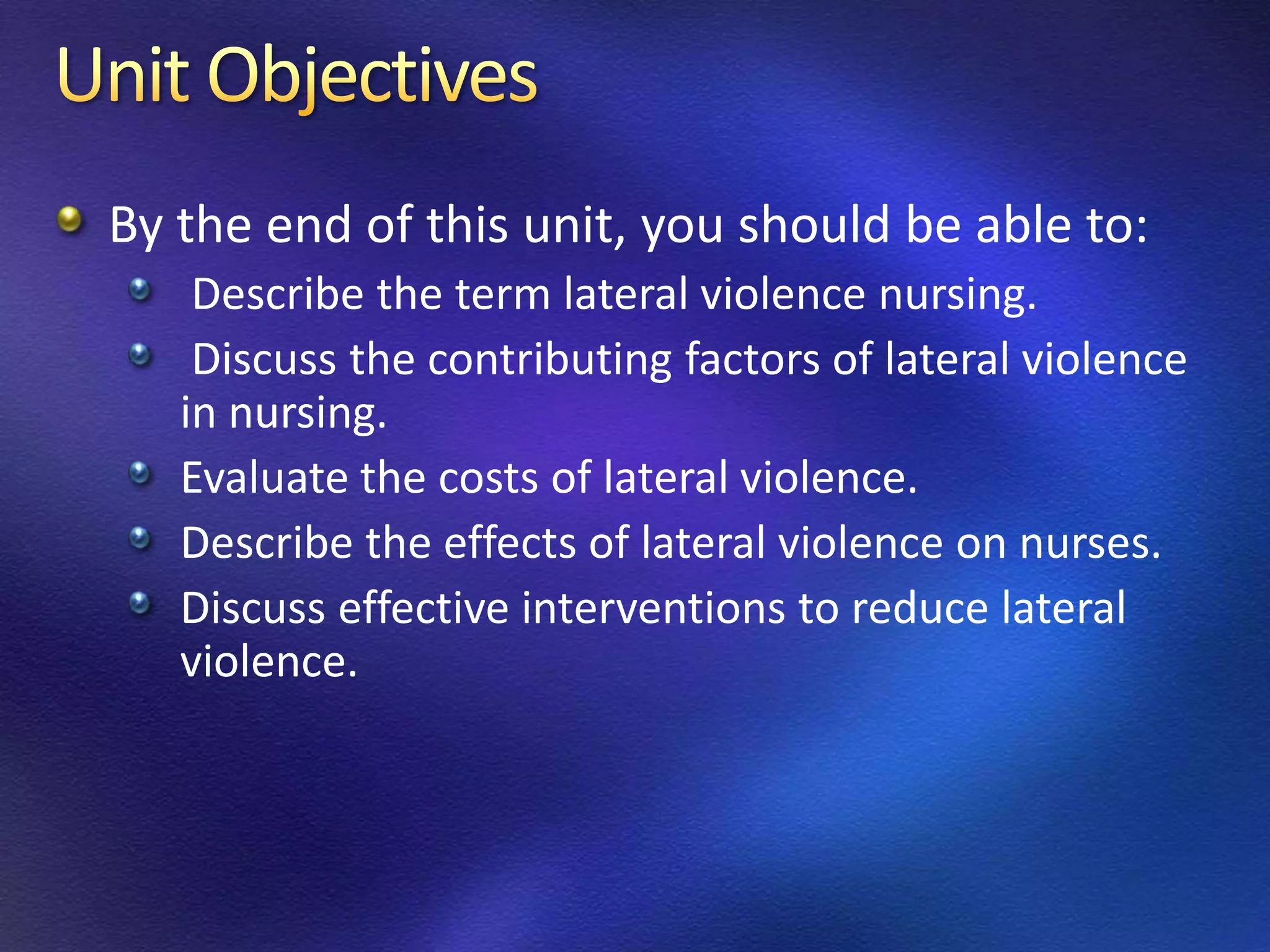 Lateral violence in nursing | PPTX