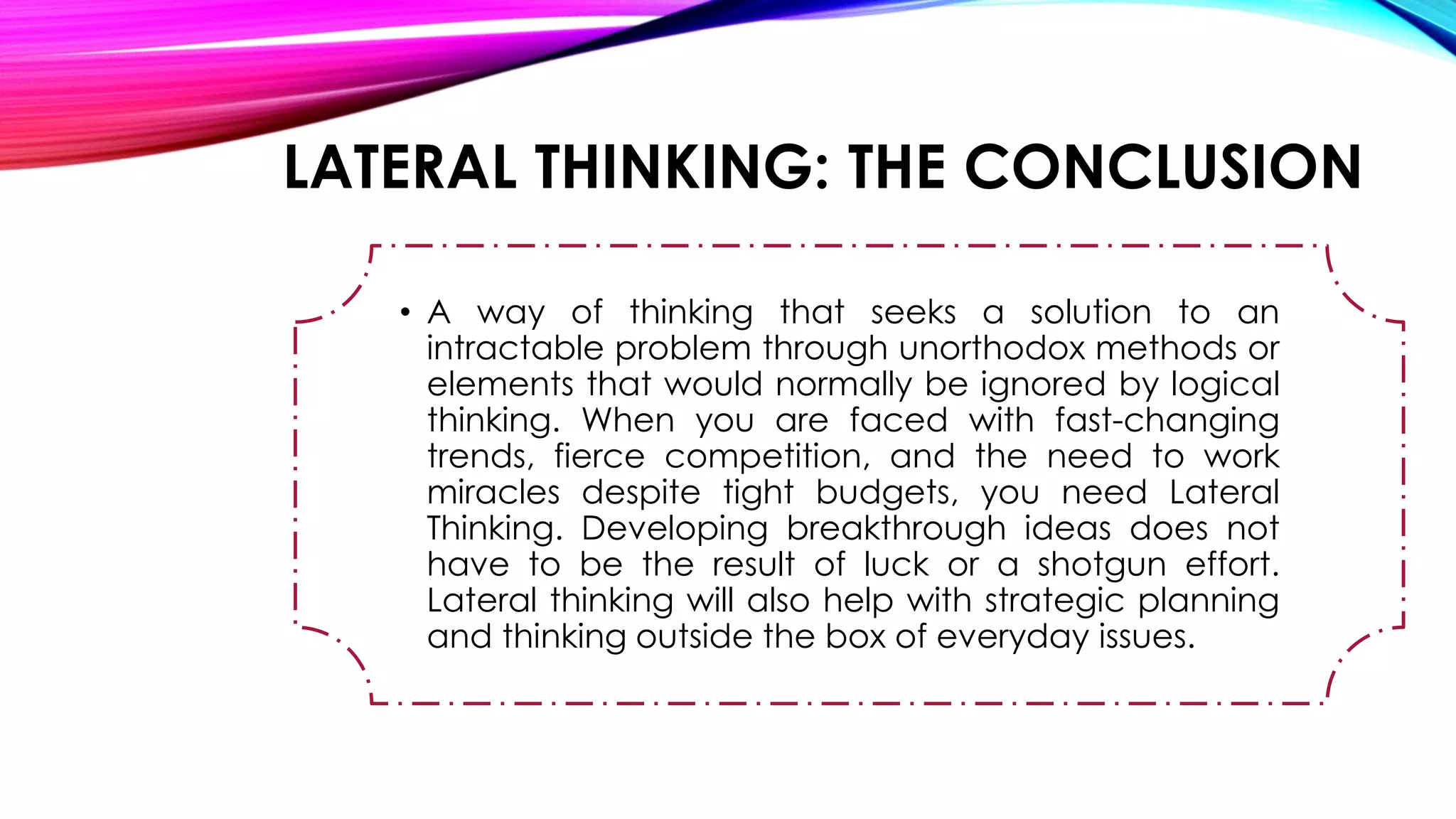 Lateral vs vertical thinking | PPTX